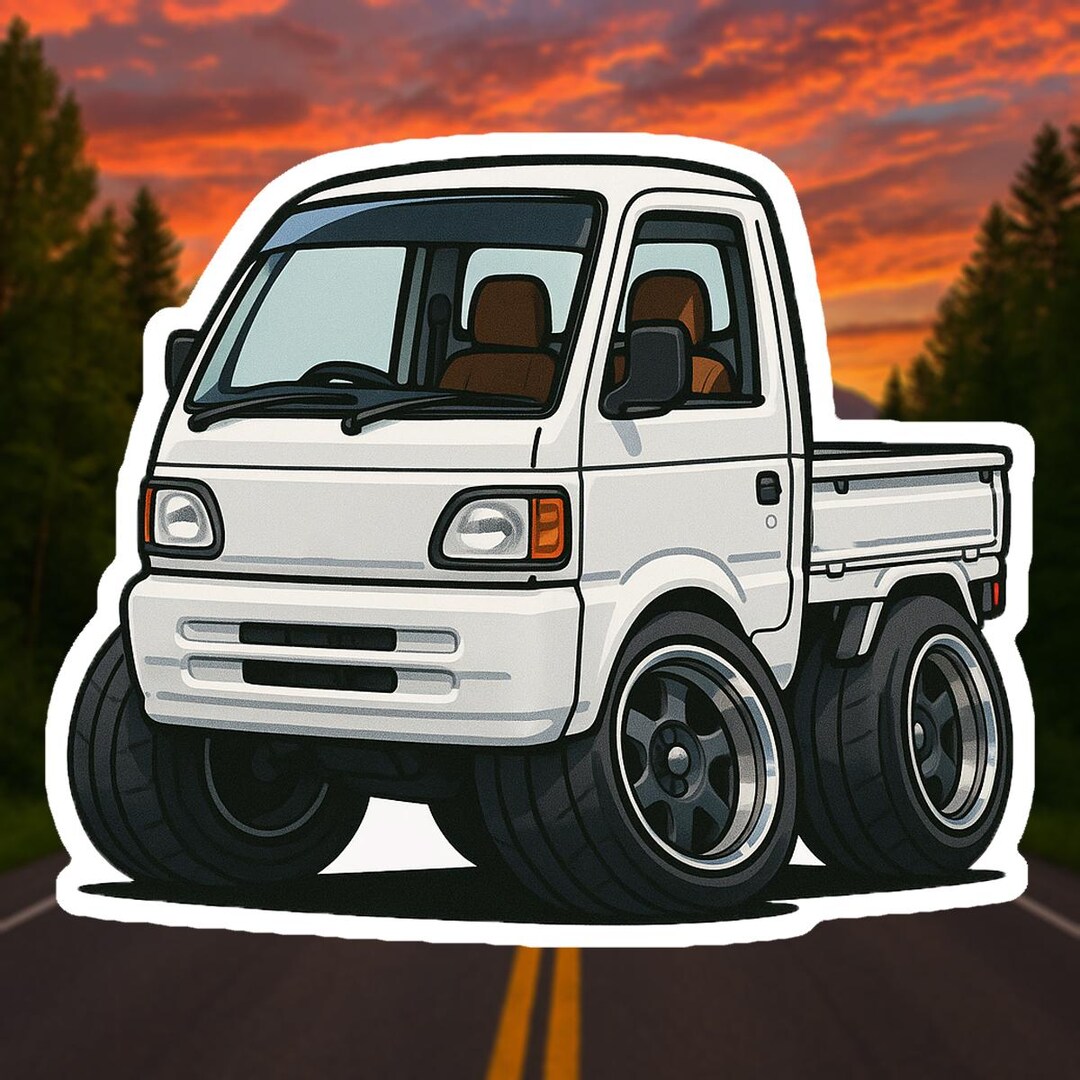 Honda Acty Sticker – Street Kei Truck Cartoon Decal – Compact Mini Truck Vinyl – JDM Micro Truck ...