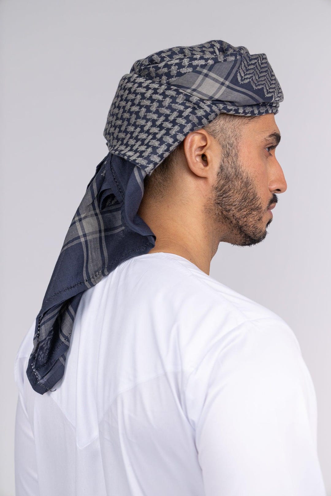 Mens Ready Made Navy Arab Hat Shemagh - Etsy