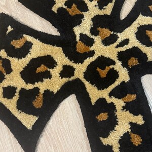 Handmade Leopard Print Chrome Hearts Inspired Rug - Etsy