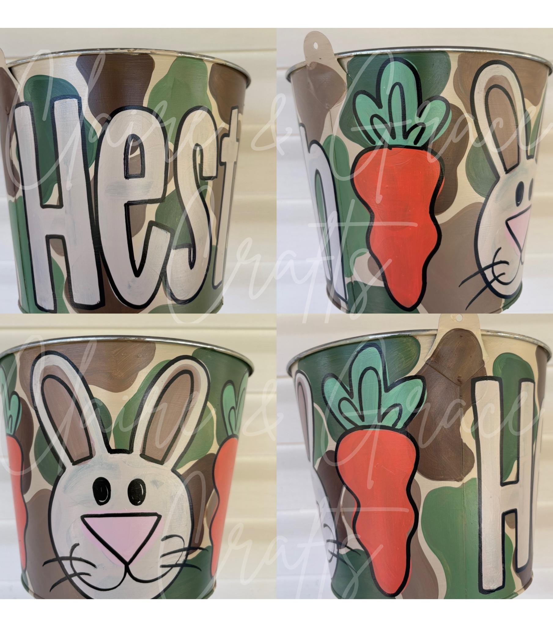 Hand Painted Easter Basket Easter Pail Easter Bucket Kids - Etsy