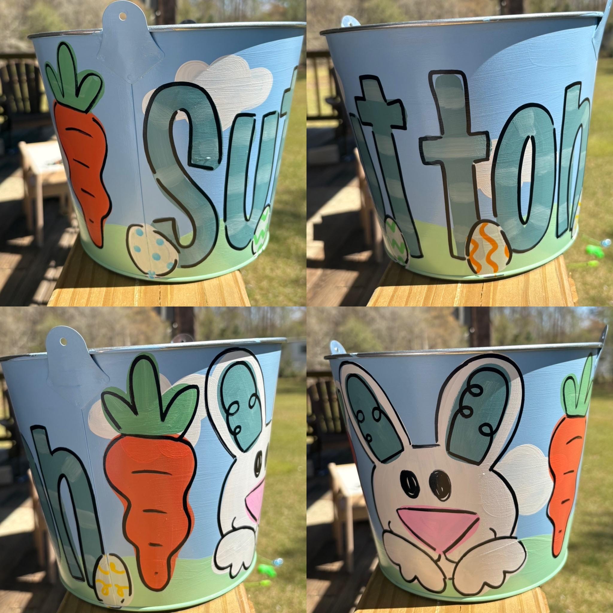 Hand Painted Easter Basket Easter Pail Easter Bucket Kids - Etsy
