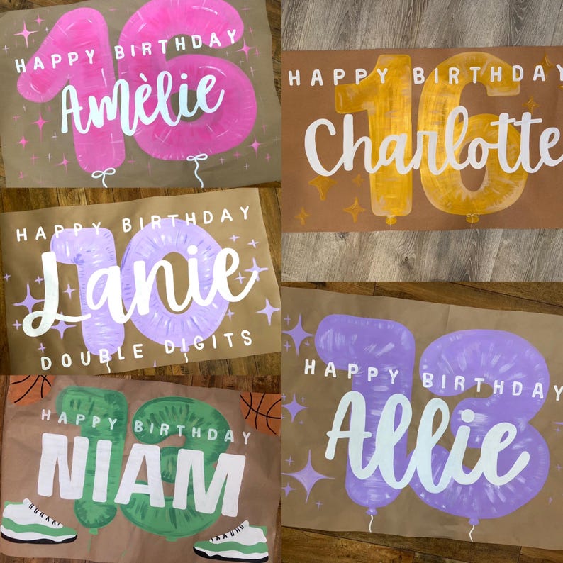 Painted Party Banner Birthday Banner - Etsy