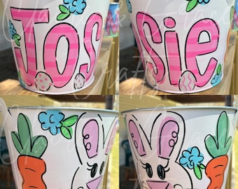 Painted Easter Bucket | Personalized Easter Basket | Easter Bucket | Easter Basket | Easer Pail ...