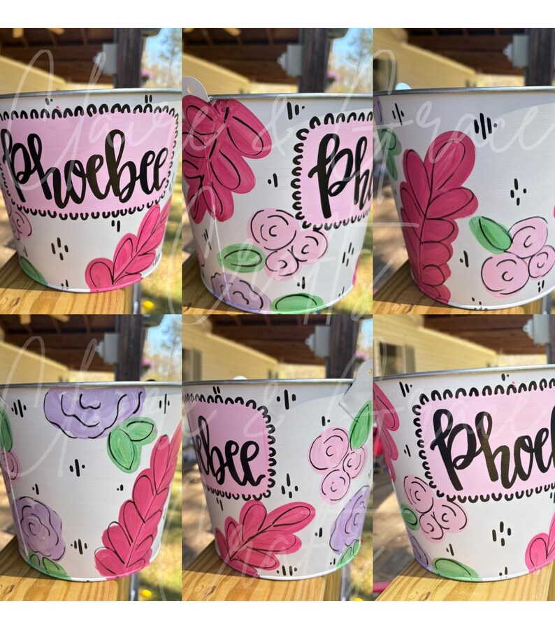 Hand Painted Easter Basket Easter Pail Easter Bucket Kids - Etsy