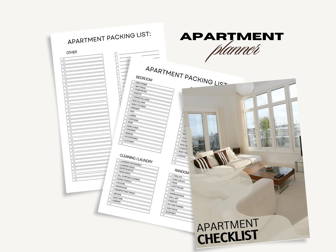 First Apartment Checklist, New Home Checklist, Moving Planner, Moving ...