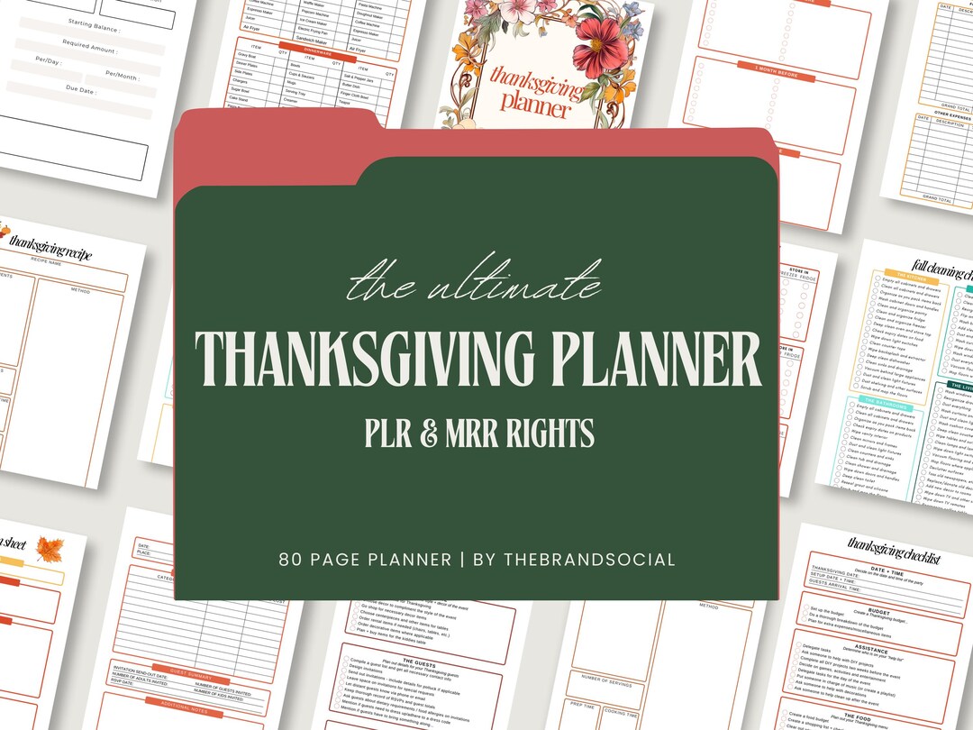 Thanksgiving Planner Printable, Thanksgiving Organizer, Thanksgiving ...