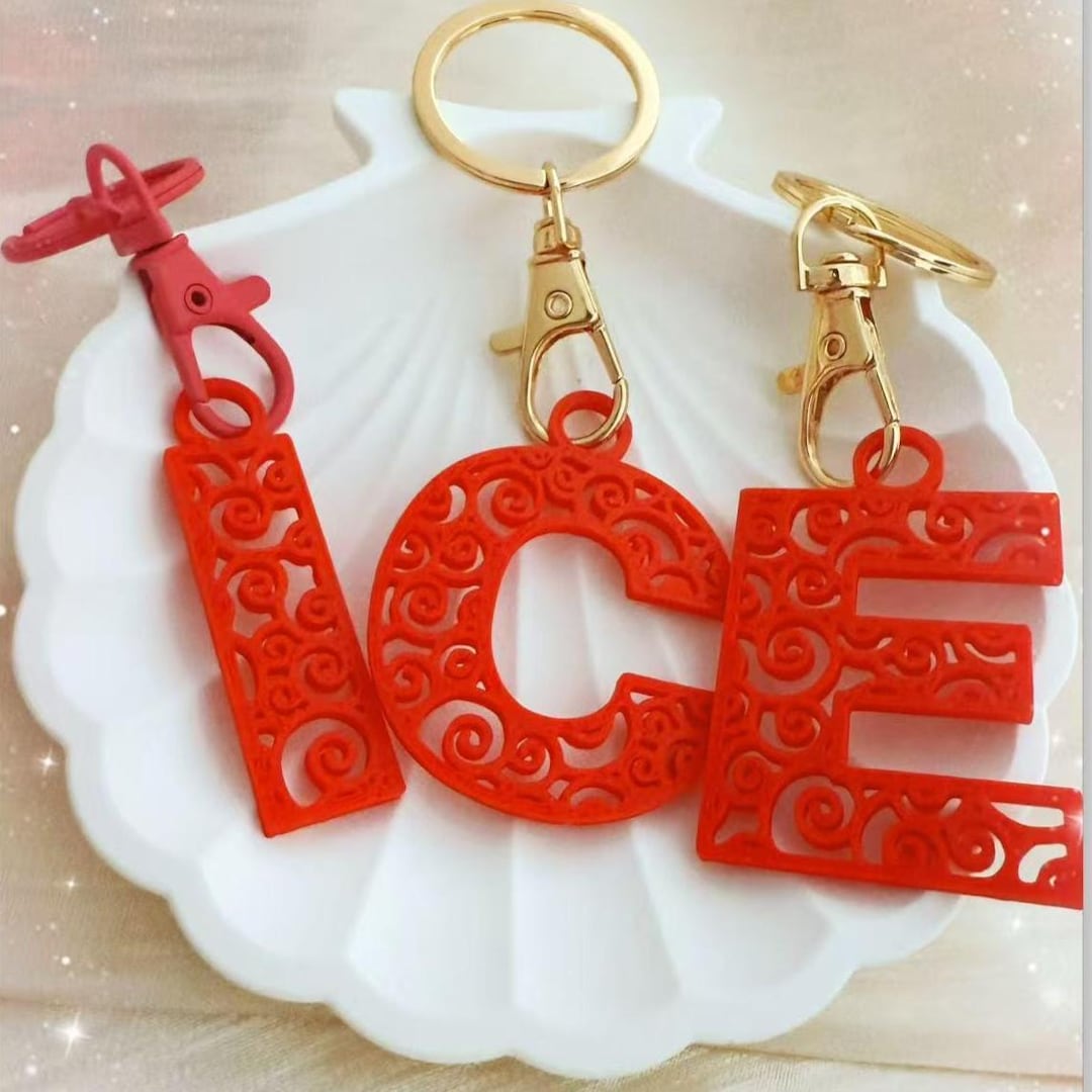 26 Cutout Letters Keychain STL File Set -3D Printable Charms for Bags ...