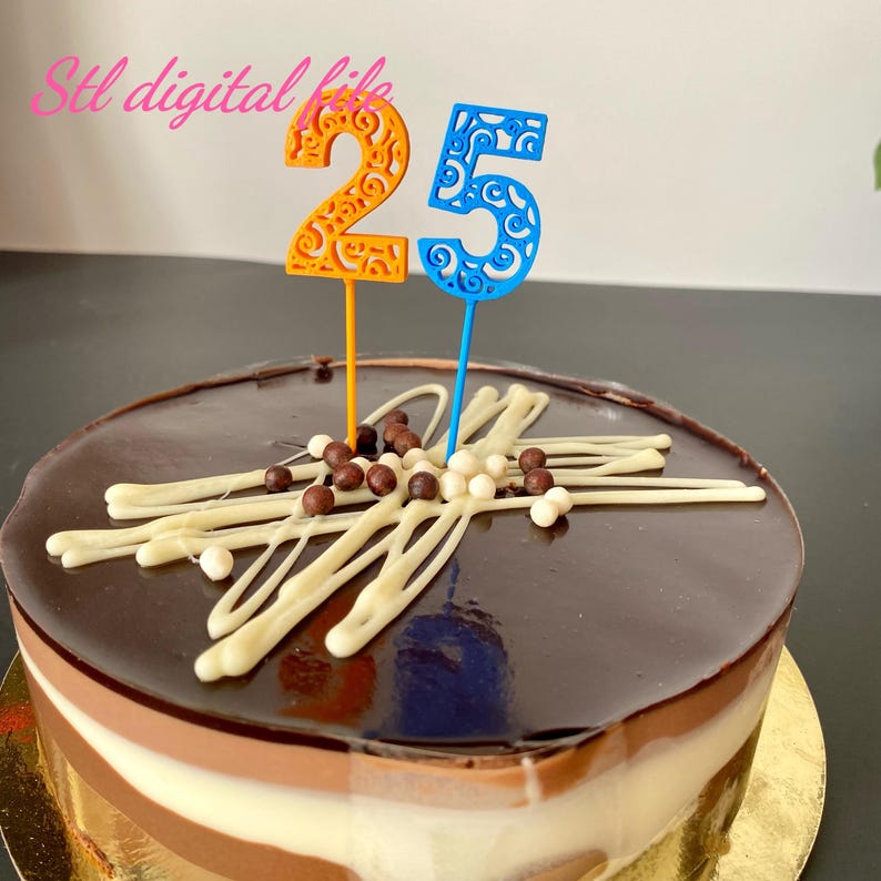 0-9 Cake Topper Number 3D Print STL Files/elegant Cutout /3D Printable ...