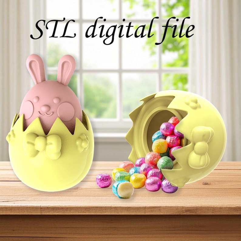 Easter Bunny Egg STL File – 3D Printable Candy Holder for Home Decor ...