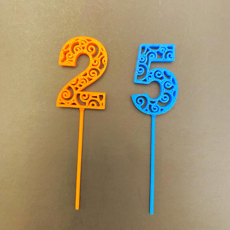 Elegant Cutout Number Cake Topper, 3D Print STL Files (digital Download ...