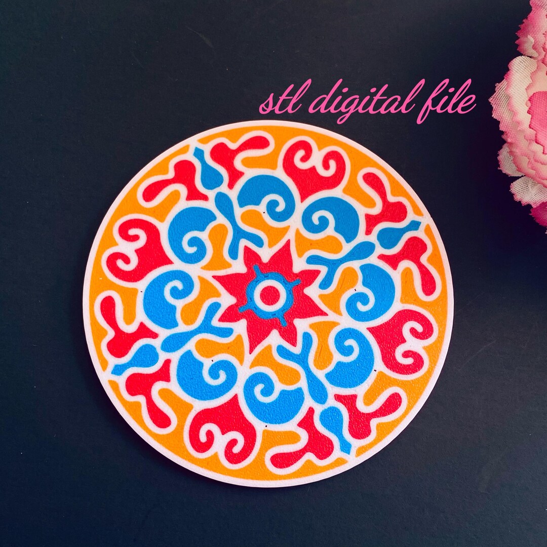 Tibetan Mandala Coaster 3d STL File-3d Printable, 3D Printer,digital ...
