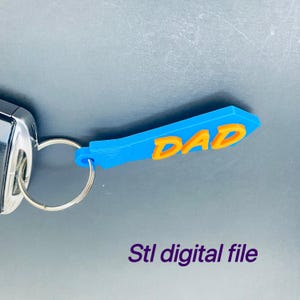 Father's Day Tie-shaped Keychain 3D STL File-dad Letter Design-3d ...