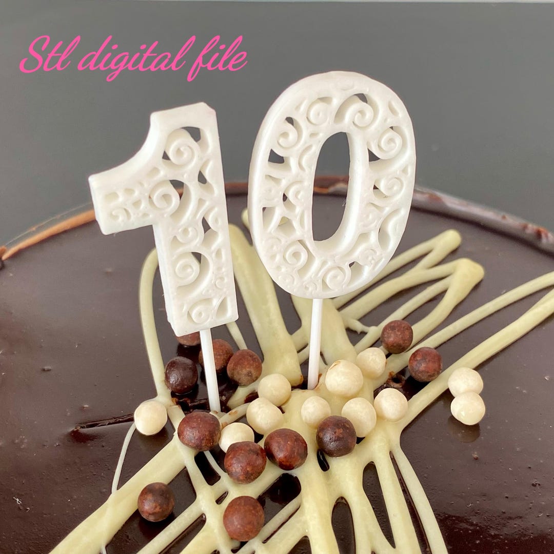 0-9 Cake Topper Number 3D Print STL Files/elegant Cutout /3D Printable ...