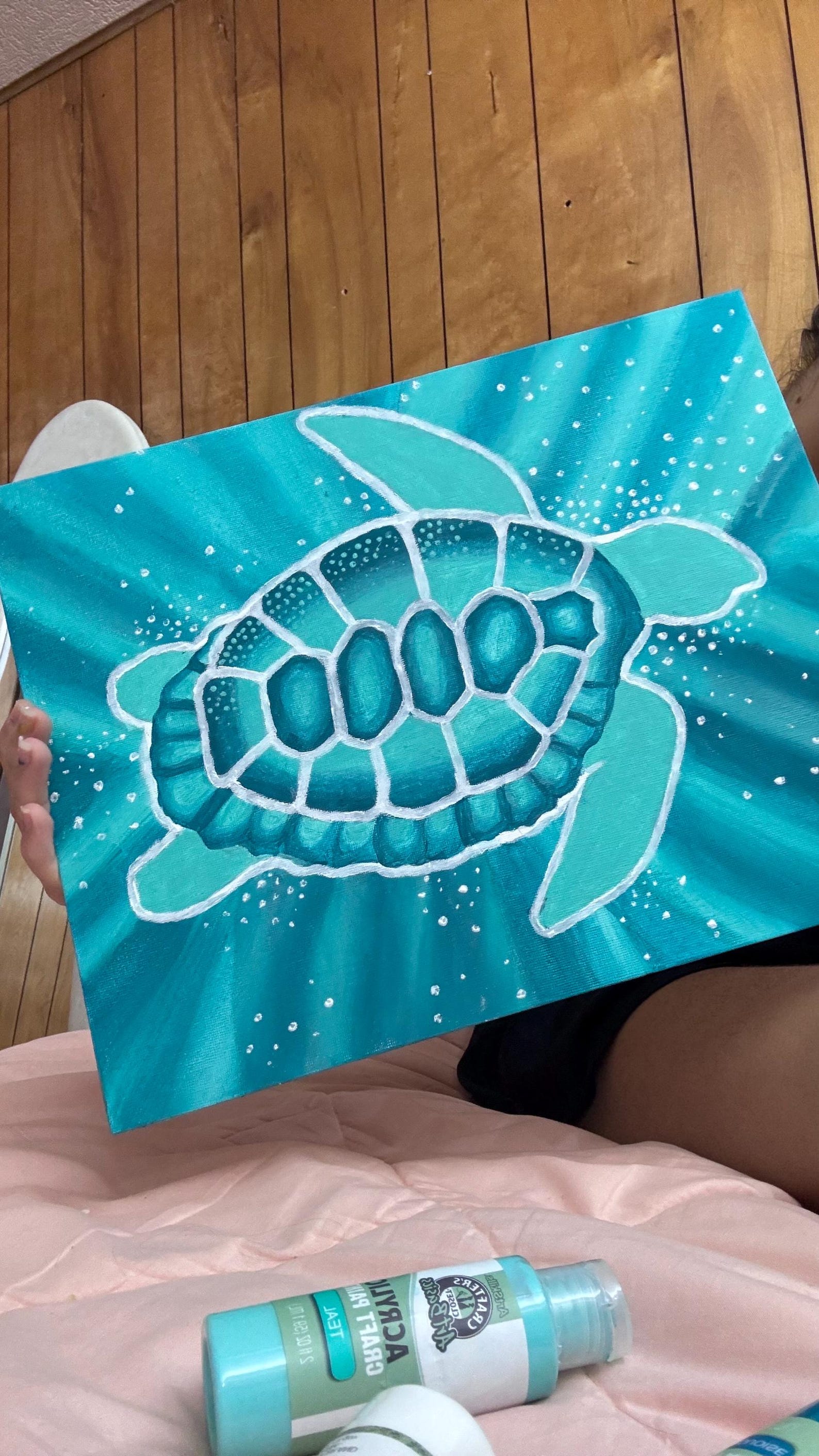 Hand-painted Sea Turtle Wall Art Ocean Theme Acrylic Painting on Canvas ...