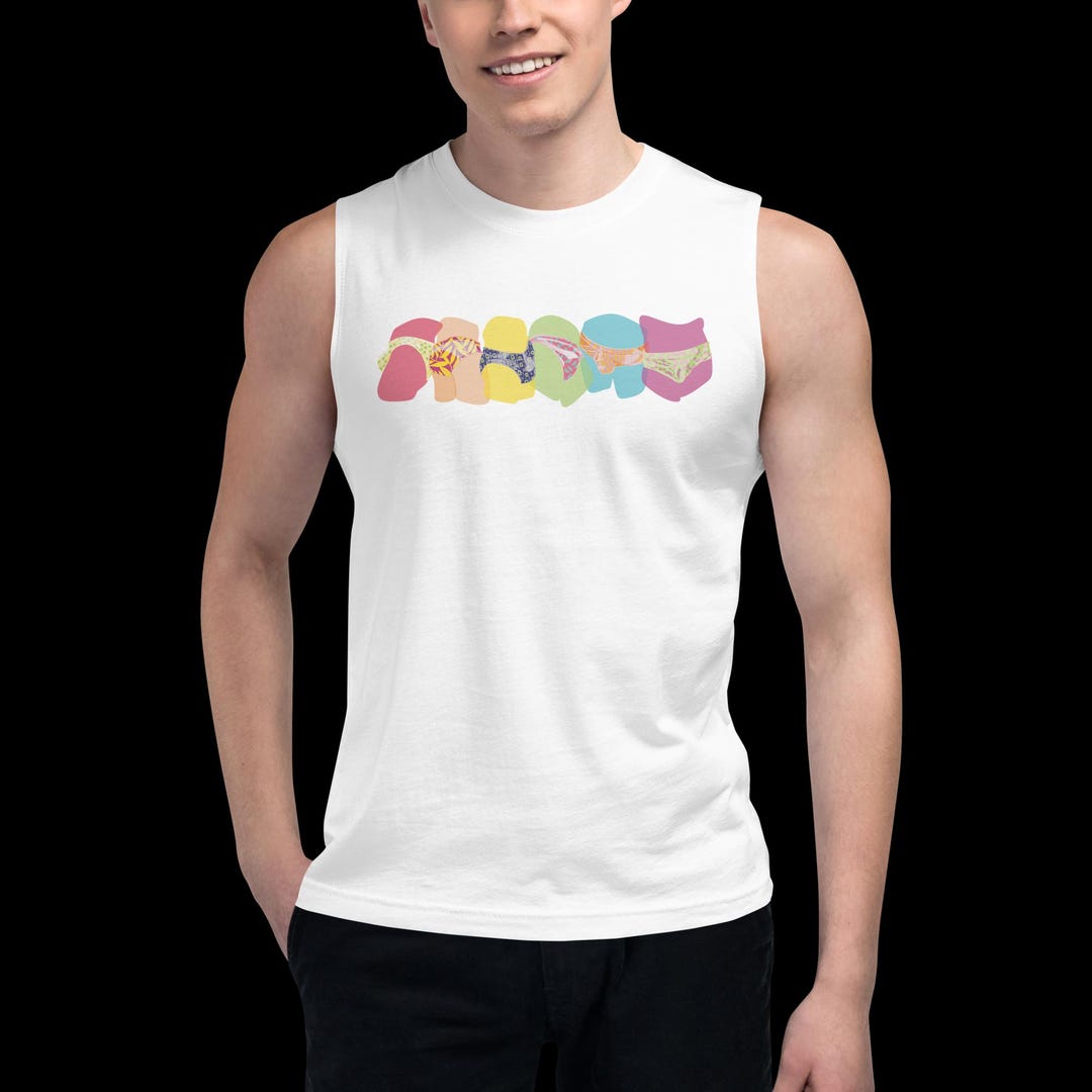 Summer Swim Suit - Gay Pride Line up -muscle Shirt - Etsy