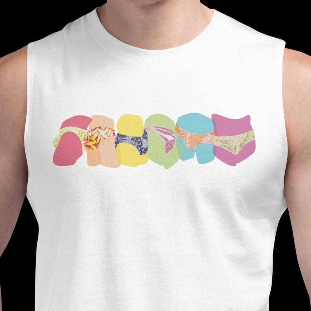 Summer Swim Suit - Gay Pride Line up -muscle Shirt - Etsy