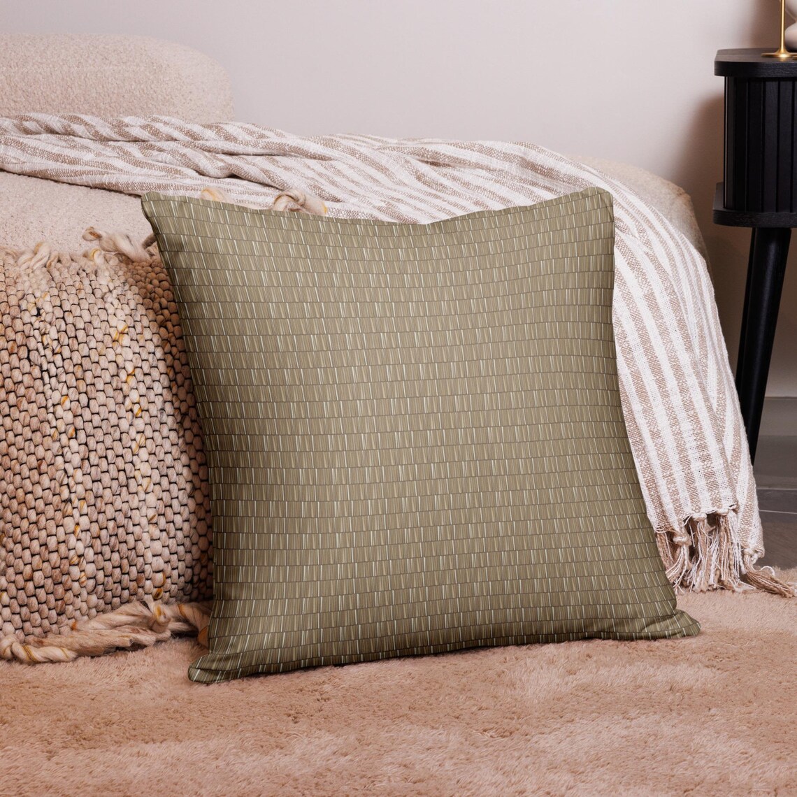 Burnt Mocha Stamp Weave Print - Basic Pillow - Etsy