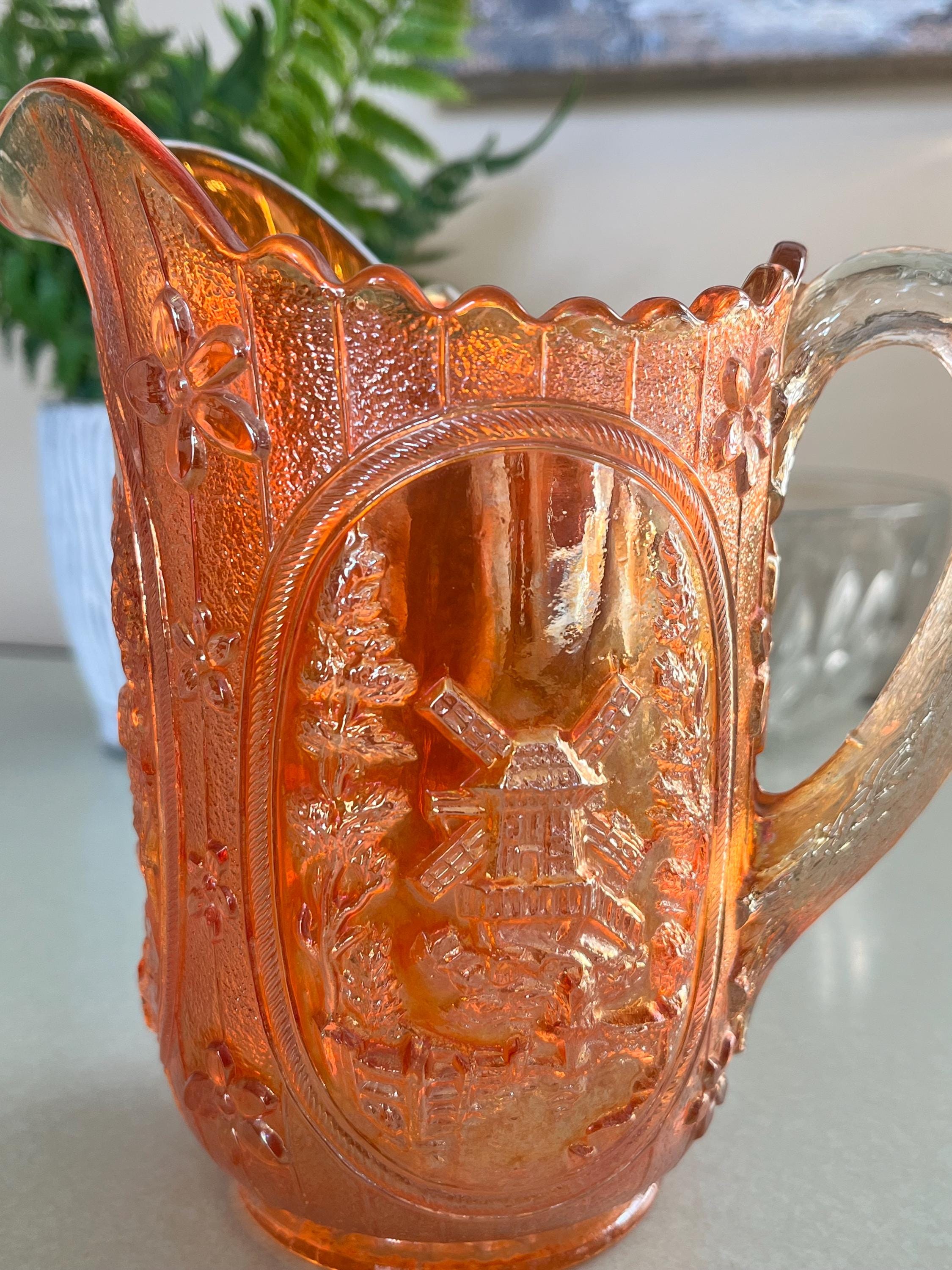 Imperial Glass Marigold Carnival Glass Pitcher in the Windmill Pattern ...