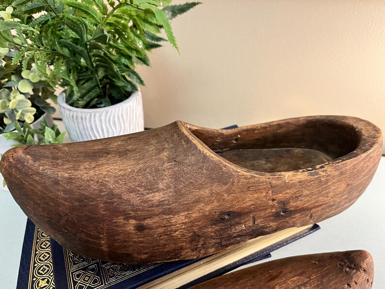 Vintage Dutch Wooden Clogs – Traditional Holland Shoes, Rustic Decor or ...