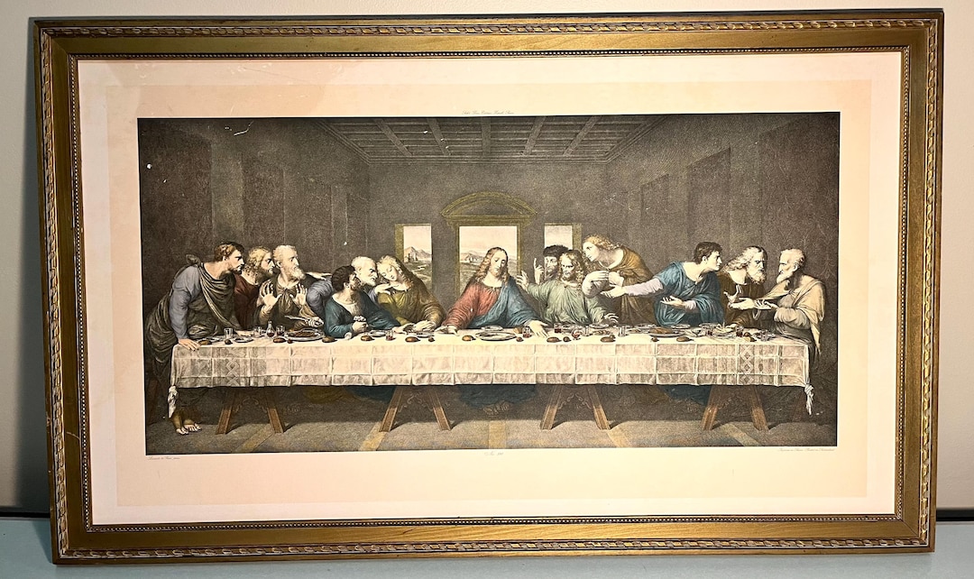 Vintage Framed "the Last Supper" Lithograph - Stehli Frères, Zurich - Etsy