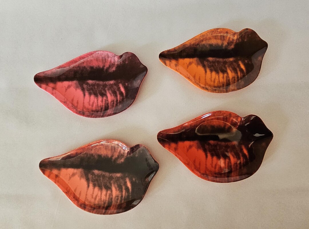 Andy Warhol Lip Melamine Dish/plates Set of 4: Presidioobjects ~1980s ...