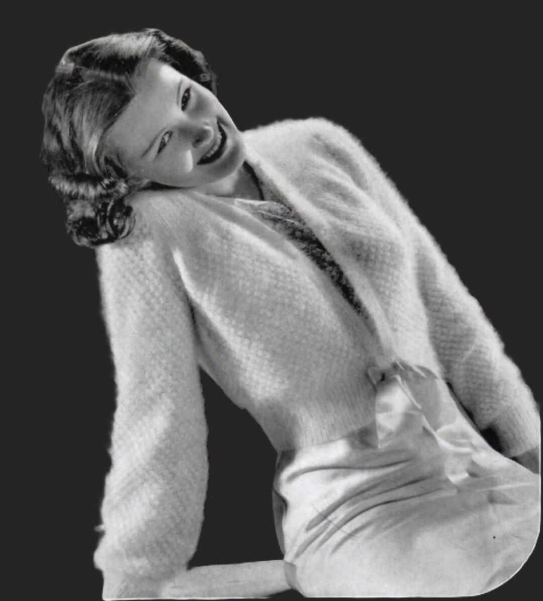 Lady's Dressing Jacket Knitting Pattern PDF & Large Print Instructions ...