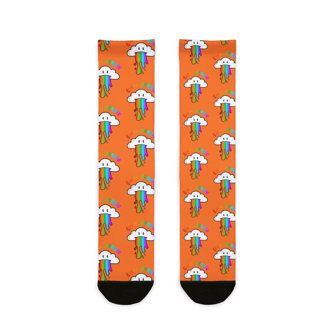 Colorful Rainbow Eww People Crew Socks - Fun & Bright Footwear for ...