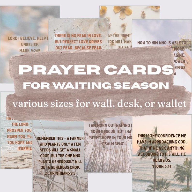 Christian Prayer Cards for the Waiting Season Bible Verse Posters ...