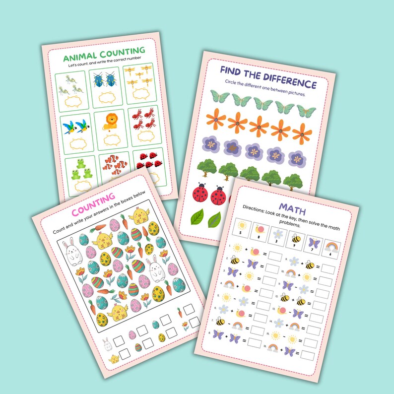 Spring Preschool Activities Printable |PDF Worksheets for Kids Ages 3-6 ...