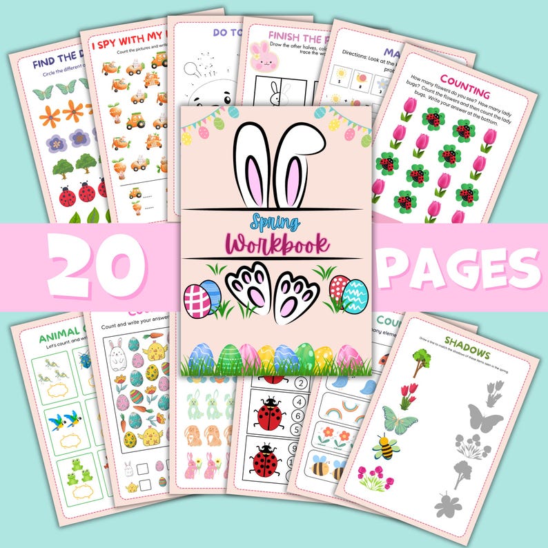 Spring Preschool Activities Printable |PDF Worksheets for Kids Ages 3-6 ...