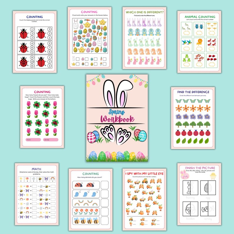 Spring Preschool Activities Printable |PDF Worksheets for Kids Ages 3-6 ...