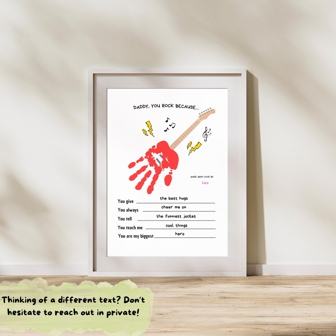 Father's Day Music Printable, Gift for Dad,kids' Handprint Keepsake ...