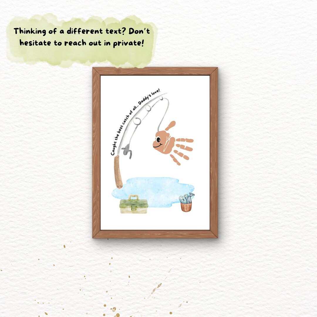 Father's Day Handprint Art – Digital Fishing Gift for Dad – Printable ...