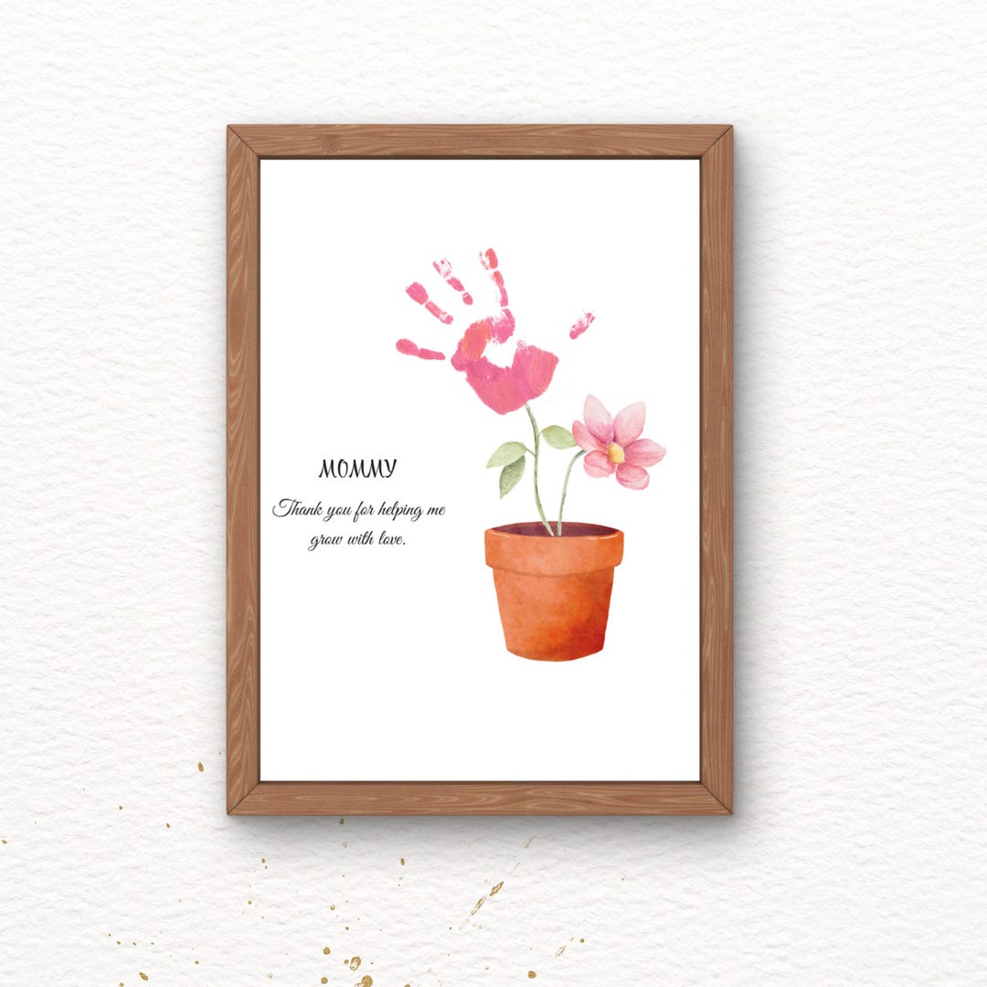 Mother's Day Craft Handprint Art Flower Spring Gift Flower Birthday ...