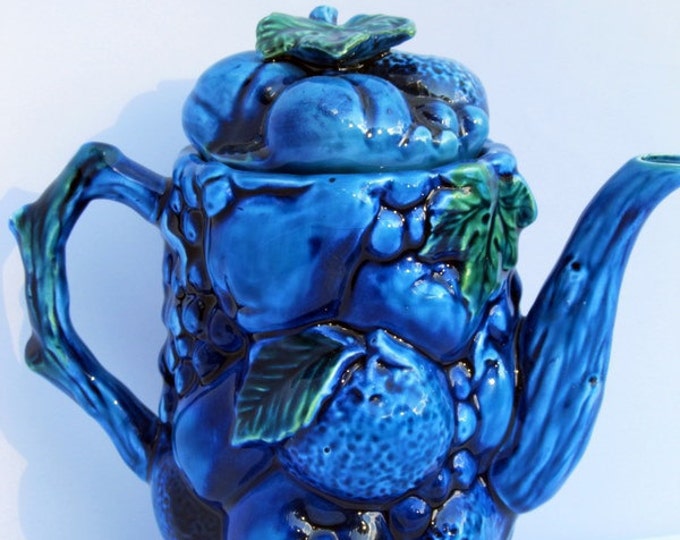 Vintage Retro Inarco Blue Mood Indigo Fruit Themed Tea/coffee Pot - Etsy
