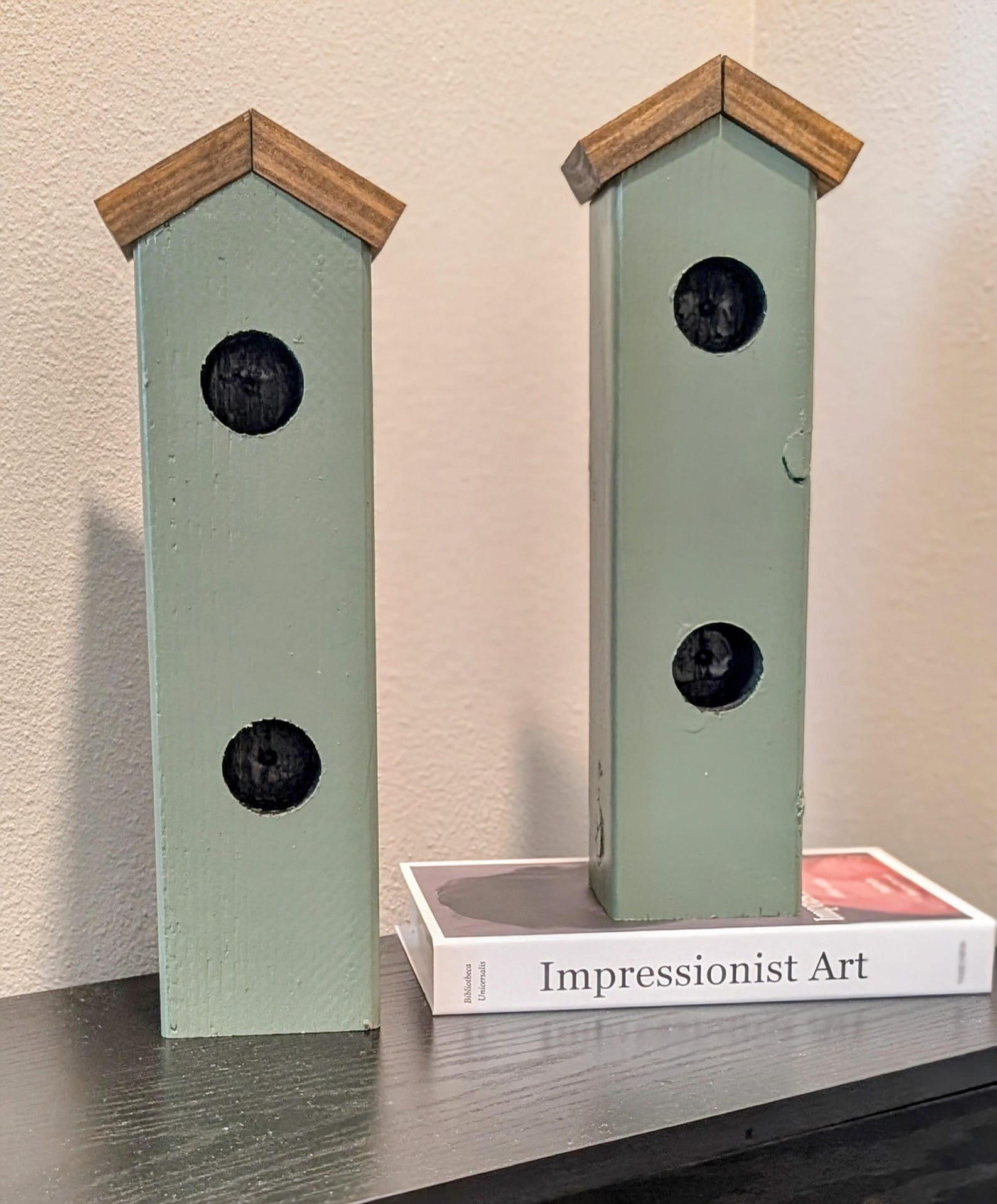 Green Modern Farmhouse Decorative Birdhouses, Handcrafted Wooden ...