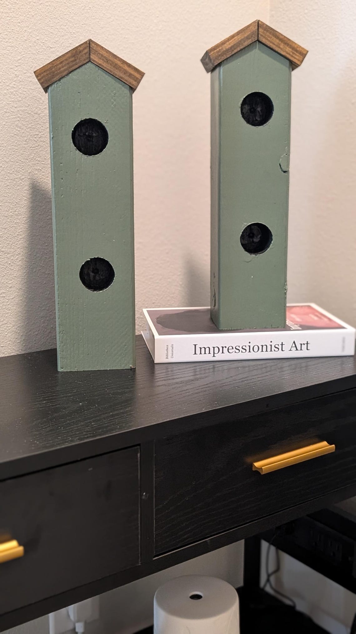 Green Modern Farmhouse Decorative Birdhouses, Handcrafted Wooden ...