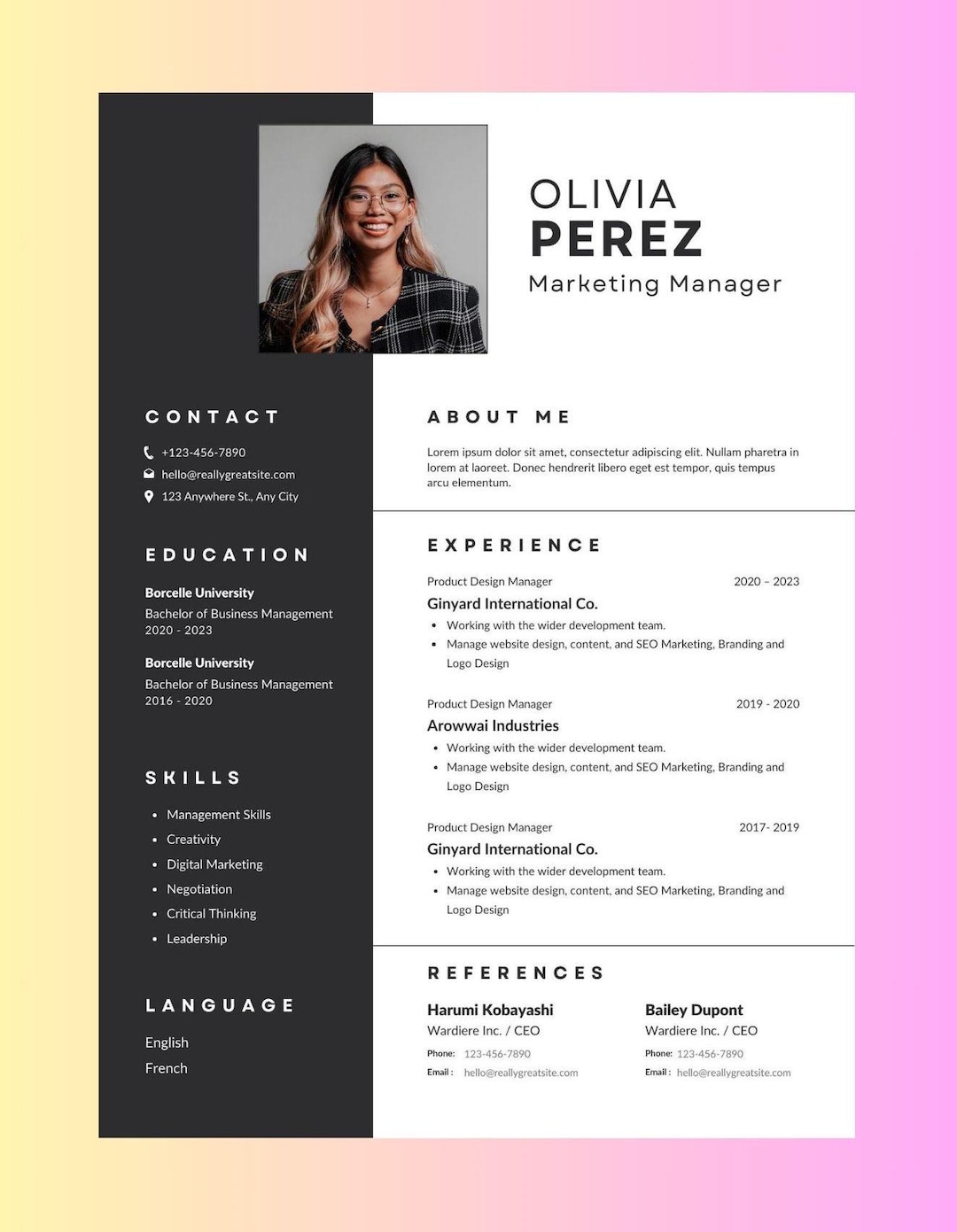 Modern and Elegant CV | Professional CV Template | CV Templates ...