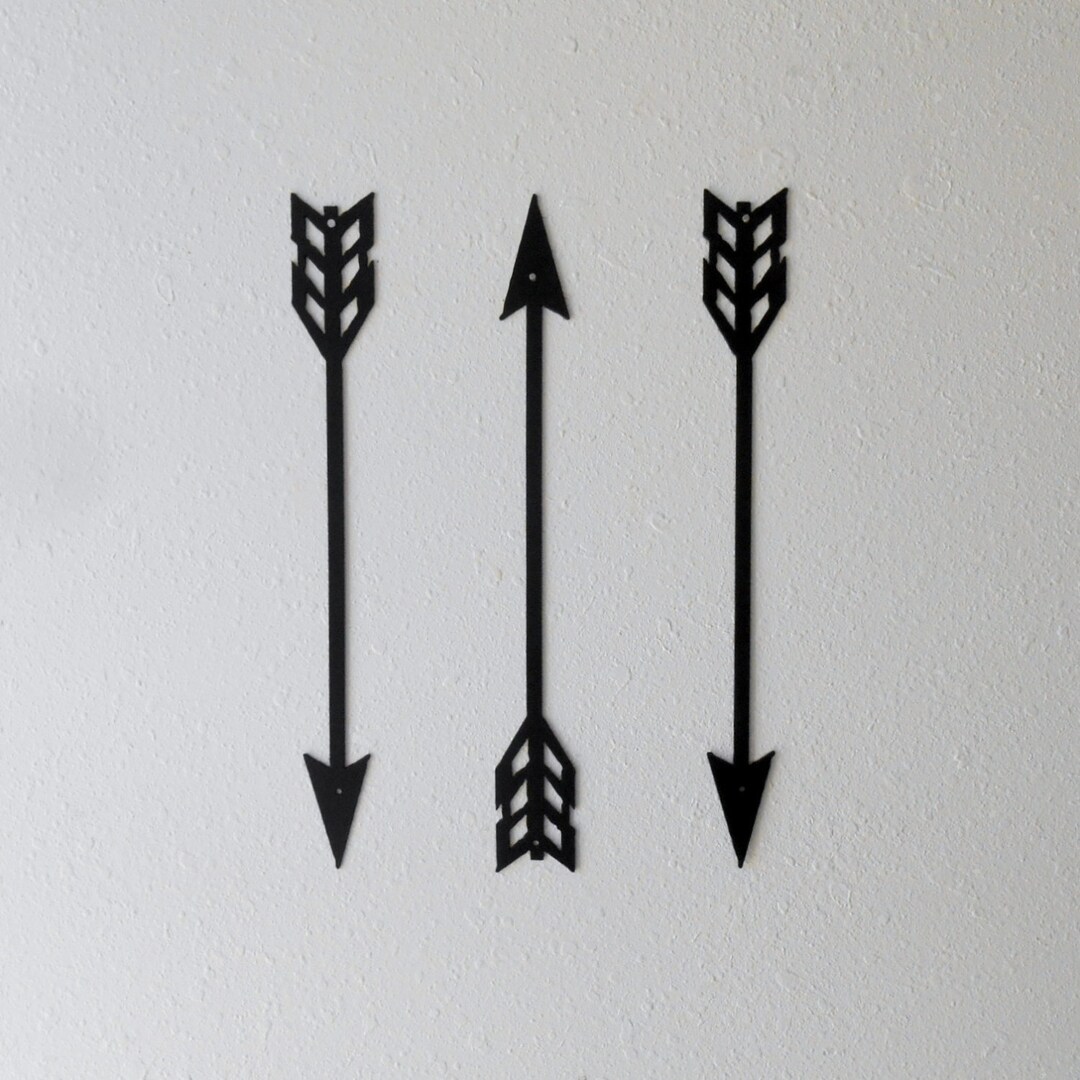 Large Arrow Wall Decor, Metal Art, Set of Three, Home Decor, Metal ...
