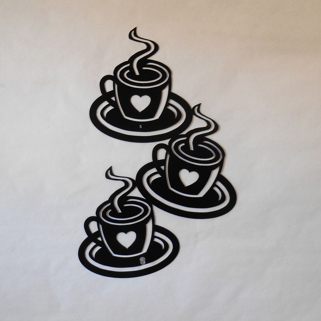 Coffee Cup Decor Kitchen Decoration Metal Wall Art Coffee - Etsy