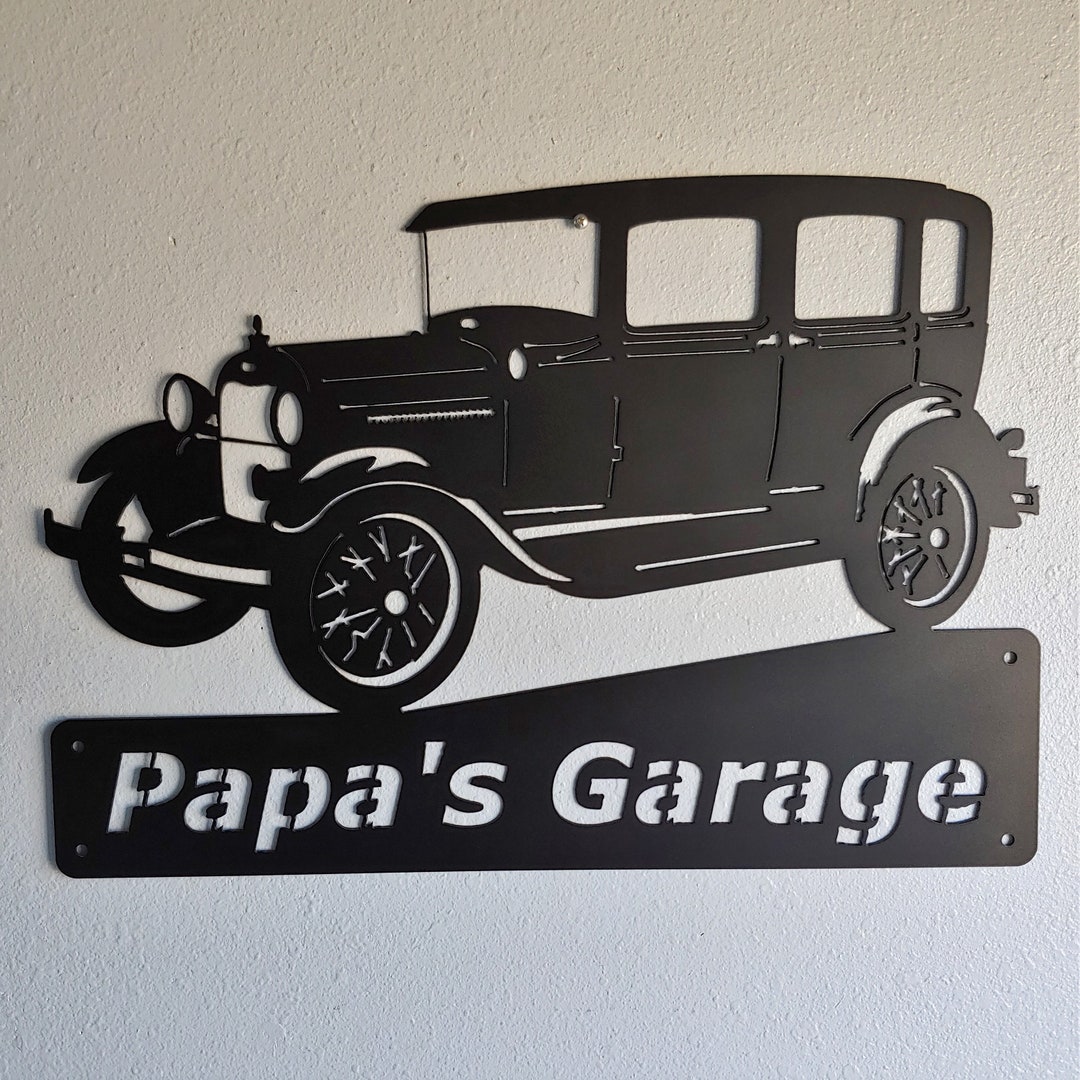 1930, 1931, Ford Model A Fordor, Antique Car, Garage Sign, Personalized ...