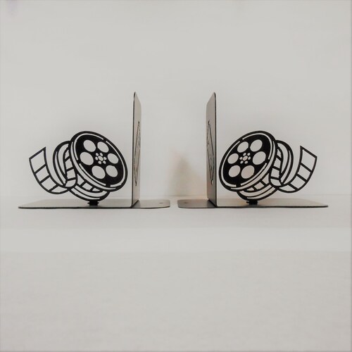 Movies Text Metal Art Bookends - Etsy