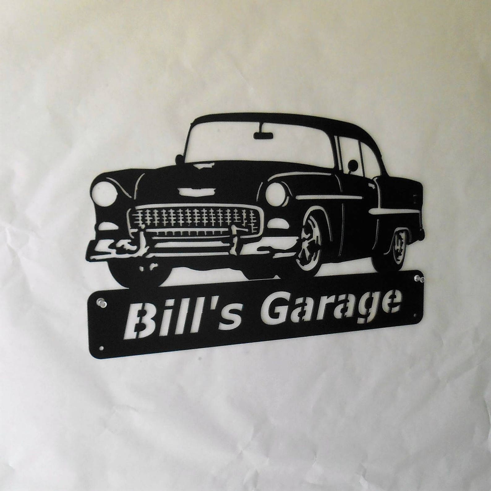 1955 Chevrolet Belair - Metal Car Sign - Man Cave Sign - Personalized ...