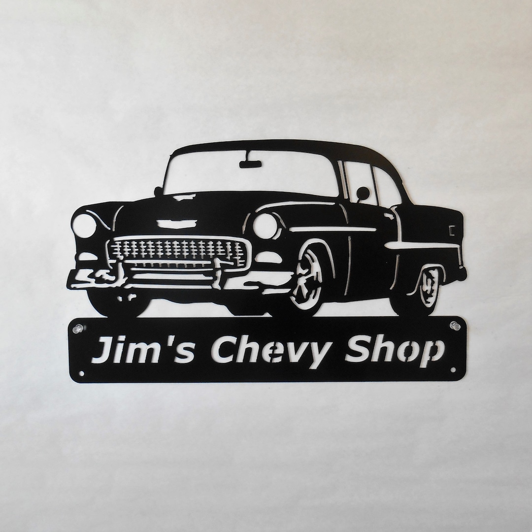 1955 Chevrolet Bel Air - Metal Car Sign - Man Cave Sign - Personalized ...