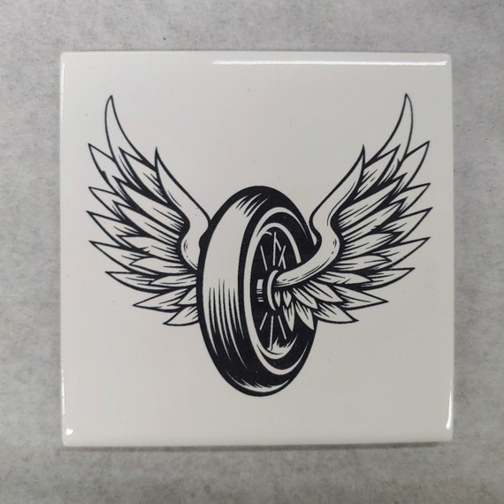 Flying Tire Hot Rod Speed Addict Engraved Ceramic Glazed - Etsy