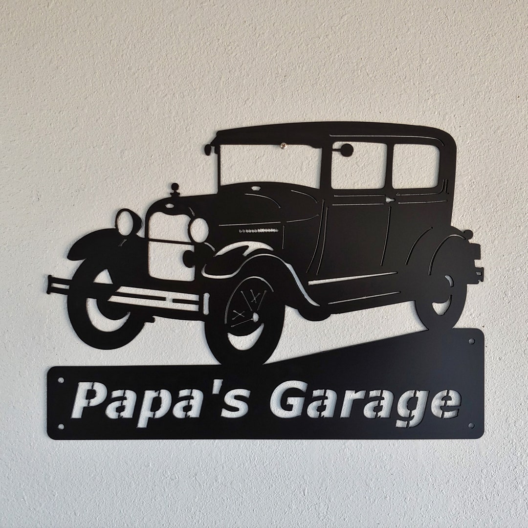 1928 1929 Ford Model A Tudor Antique Car Garage Sign, Custom Car Art - Etsy