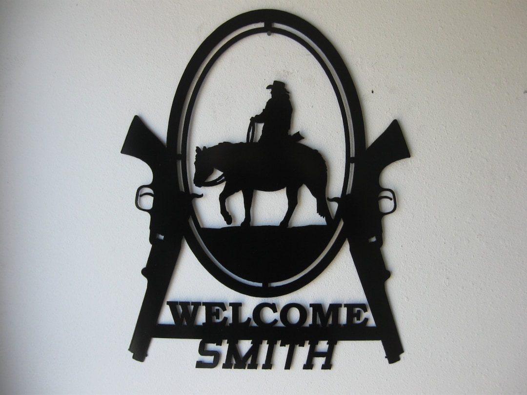 Western, Personalized, Cowboy, Country, Welcome Sign, Metal Wall Decor ...