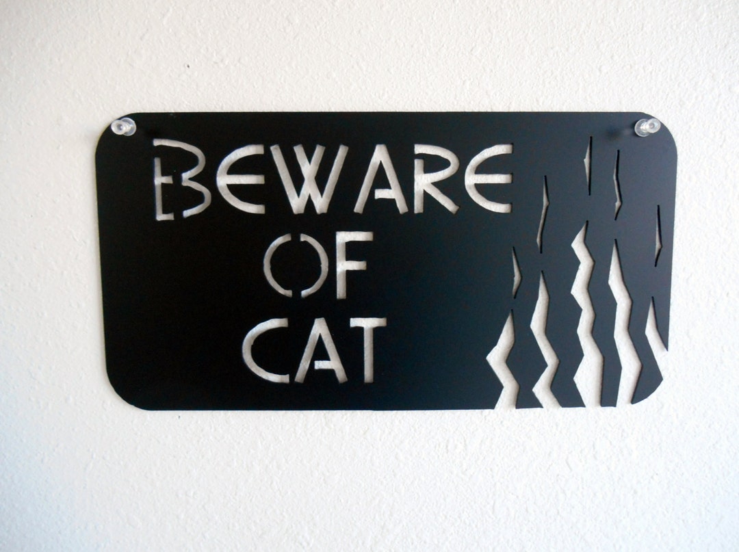 Beware of Cat Metal Wall Decoration Sign - Etsy