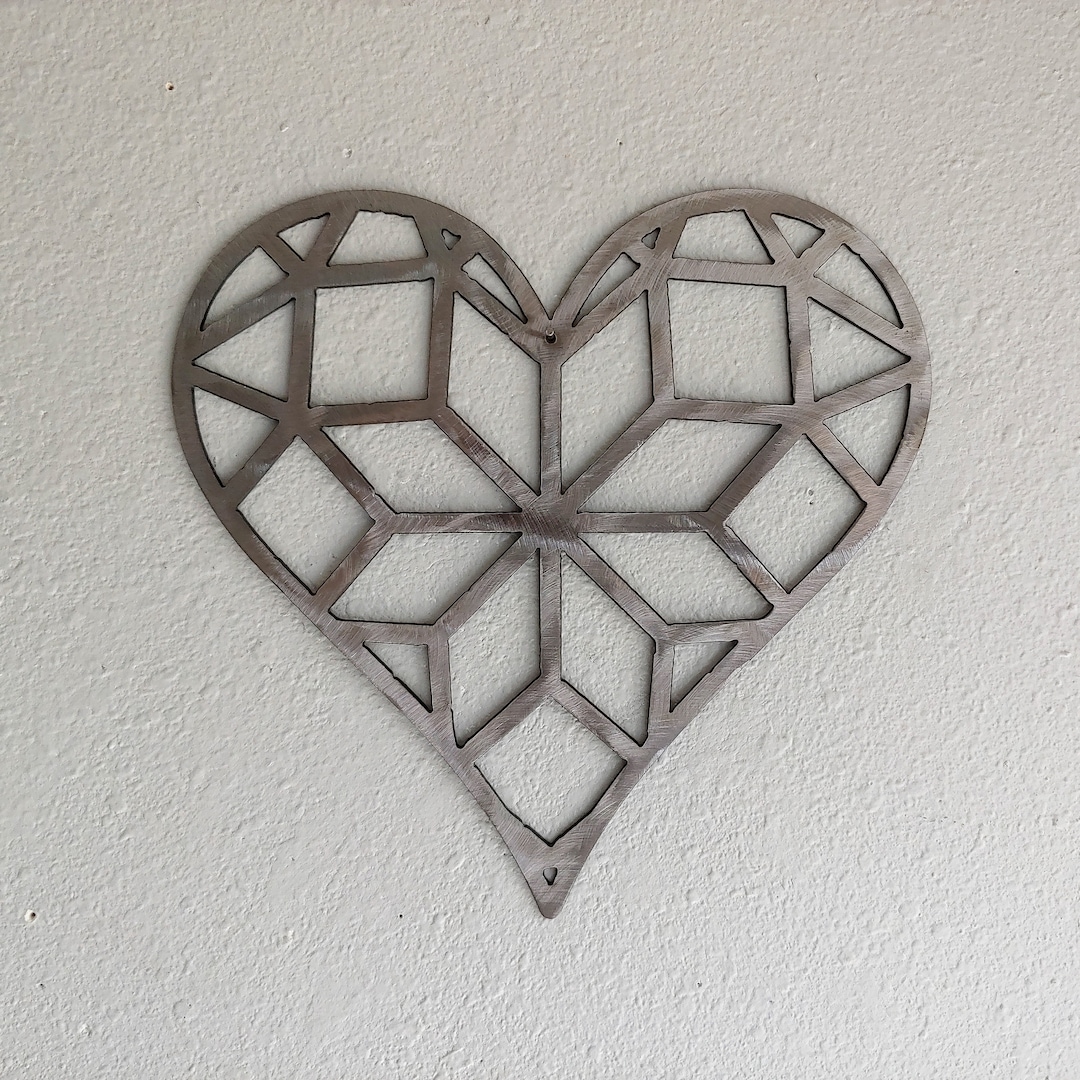 Heart Contemporary Geometric Steel - Etsy