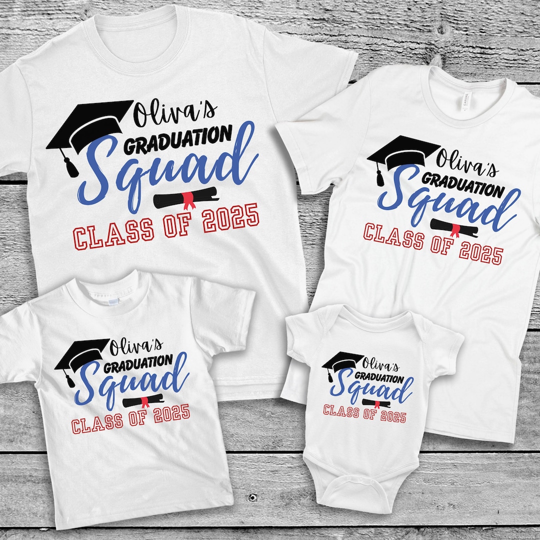 Custom Grad Squad 2025 Shirt, Graduation Gift, Personalized Senior ...